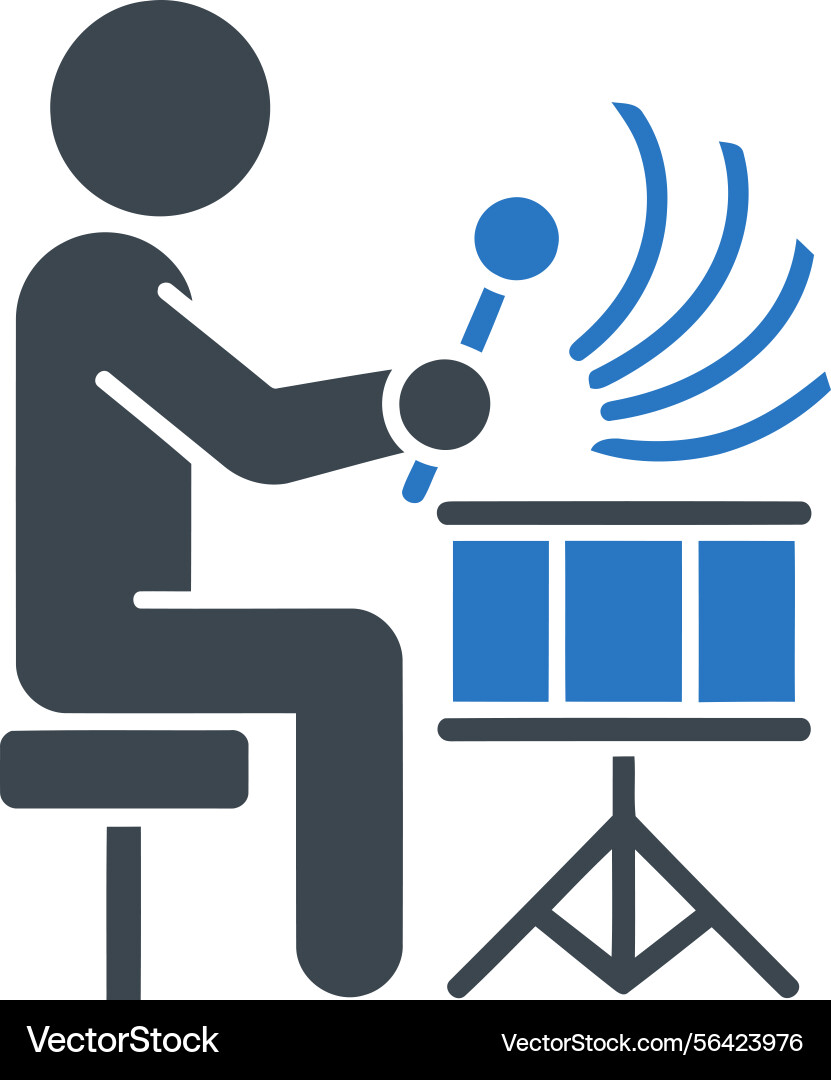 Accessible drummer percussion icon Royalty Free Vector Image