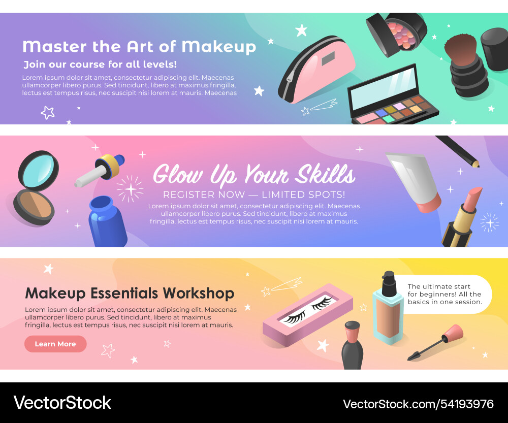 Banners inviting you to join a comprehensive Vector Image