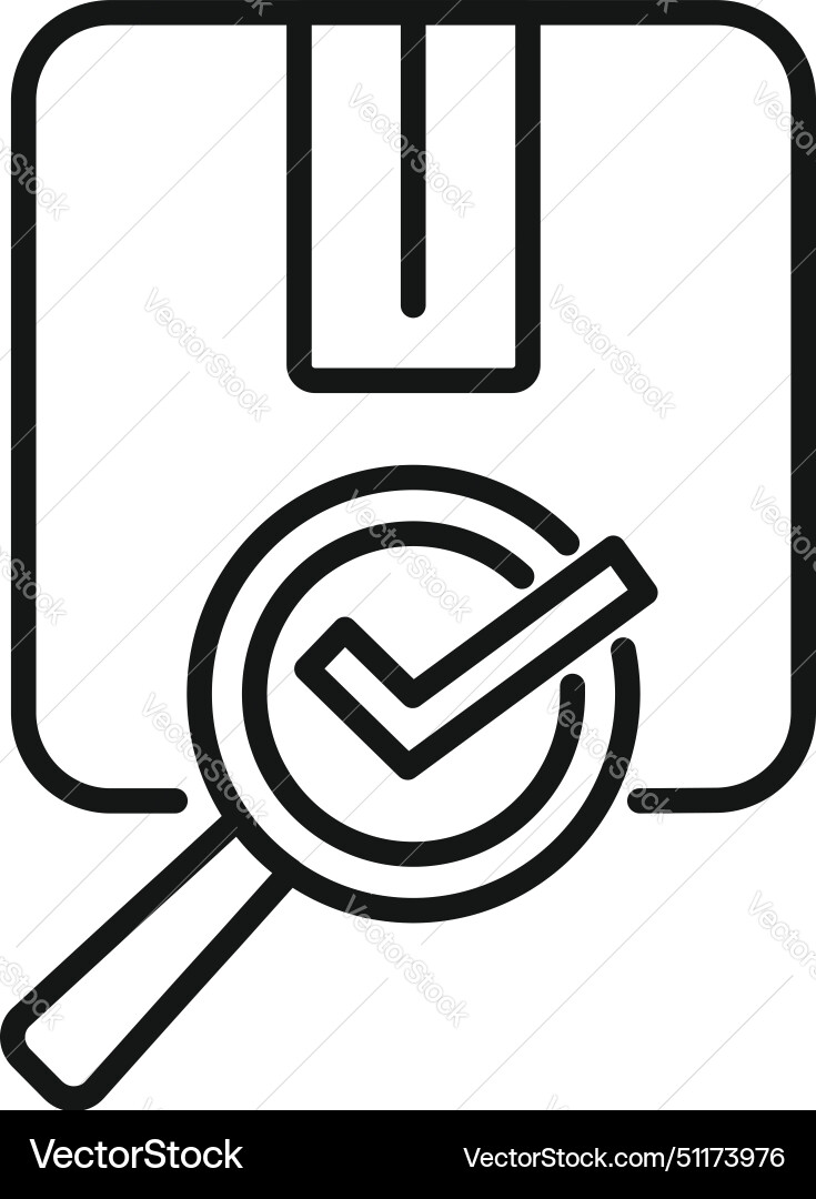 Confirm shopping parcel icon outline card Vector Image
