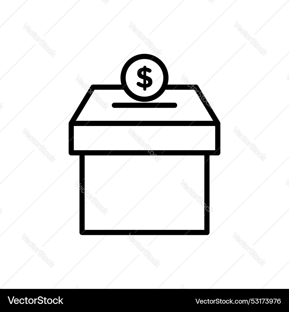 Donate icon set fundraising money box symbol Vector Image