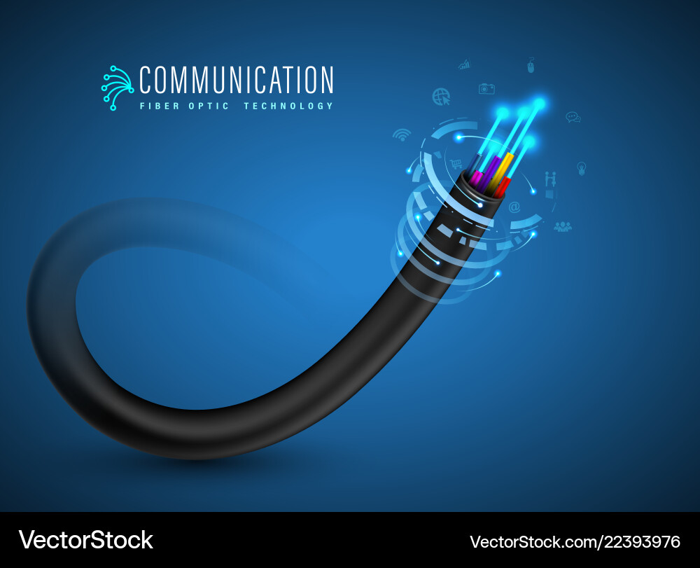 Fiber optic cable Royalty Free Vector Image - VectorStock