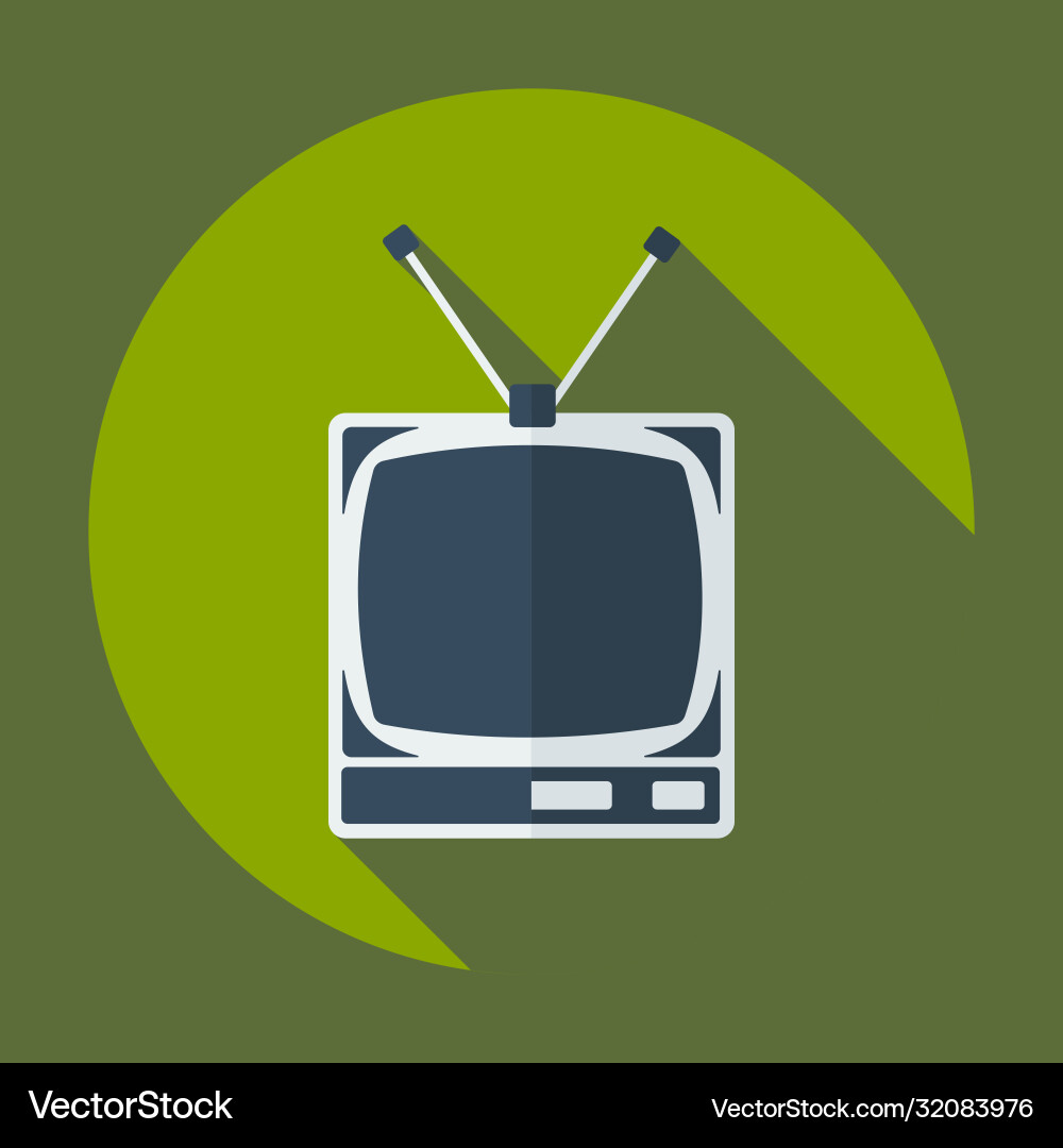 Flat modern design with shadow tv antenna Vector Image
