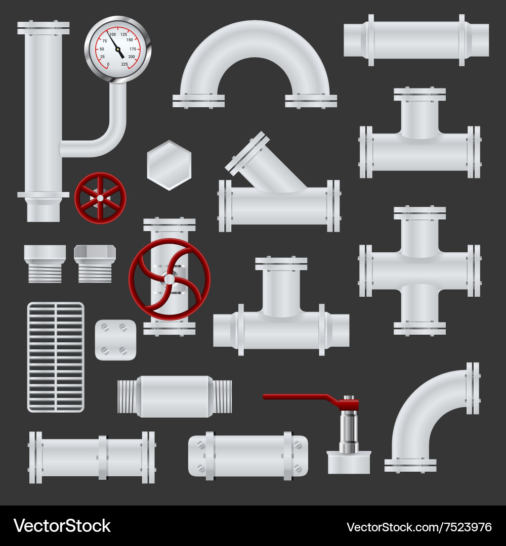 Industrial Pipeline Components Royalty Free Vector Image