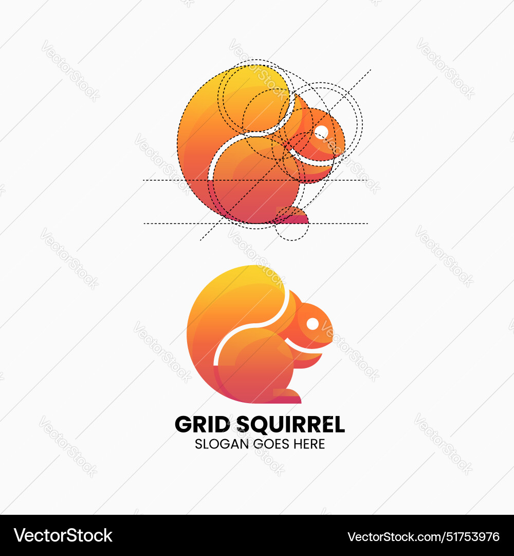 Logo squirrel gradient colorful style Royalty Free Vector