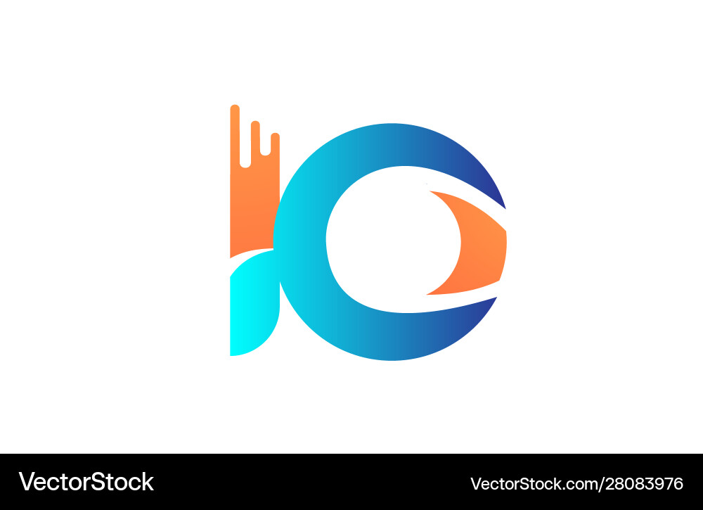 Orange blue creative number 10 logo icon Vector Image