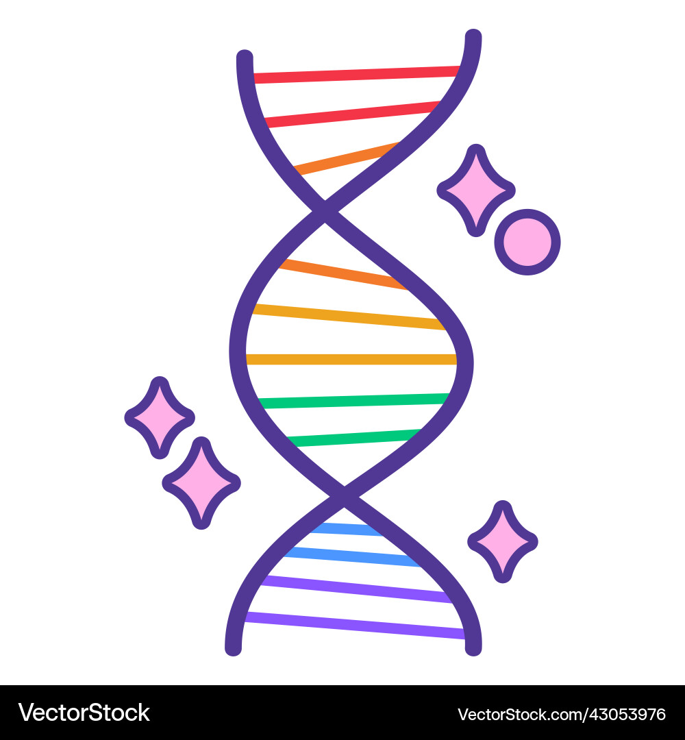 Rainbow dna color stroke Royalty Free Vector Image