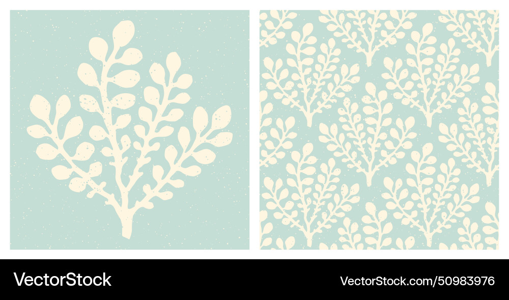 Seaweed print and seamless speckled pattern Vector Image