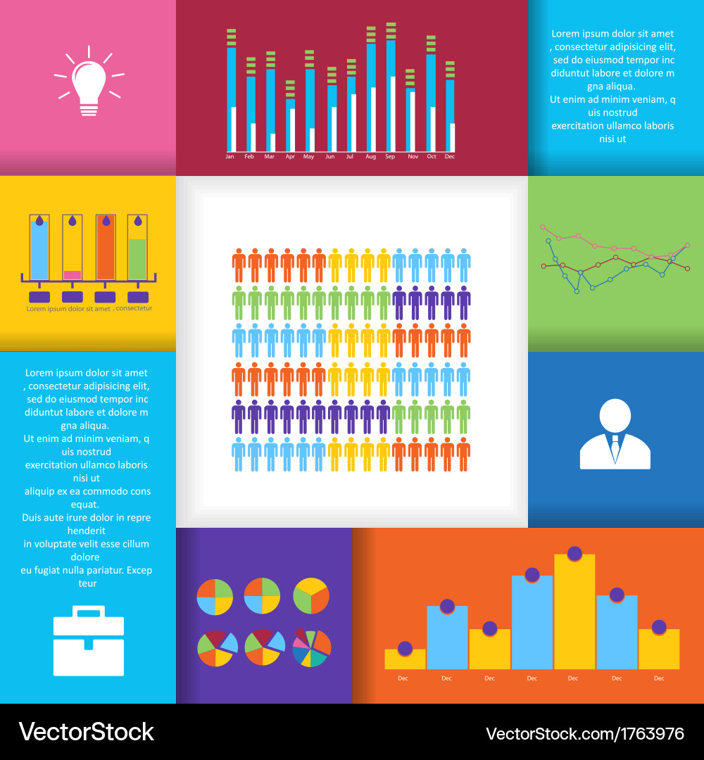 Social network infographics set Royalty Free Vector Image