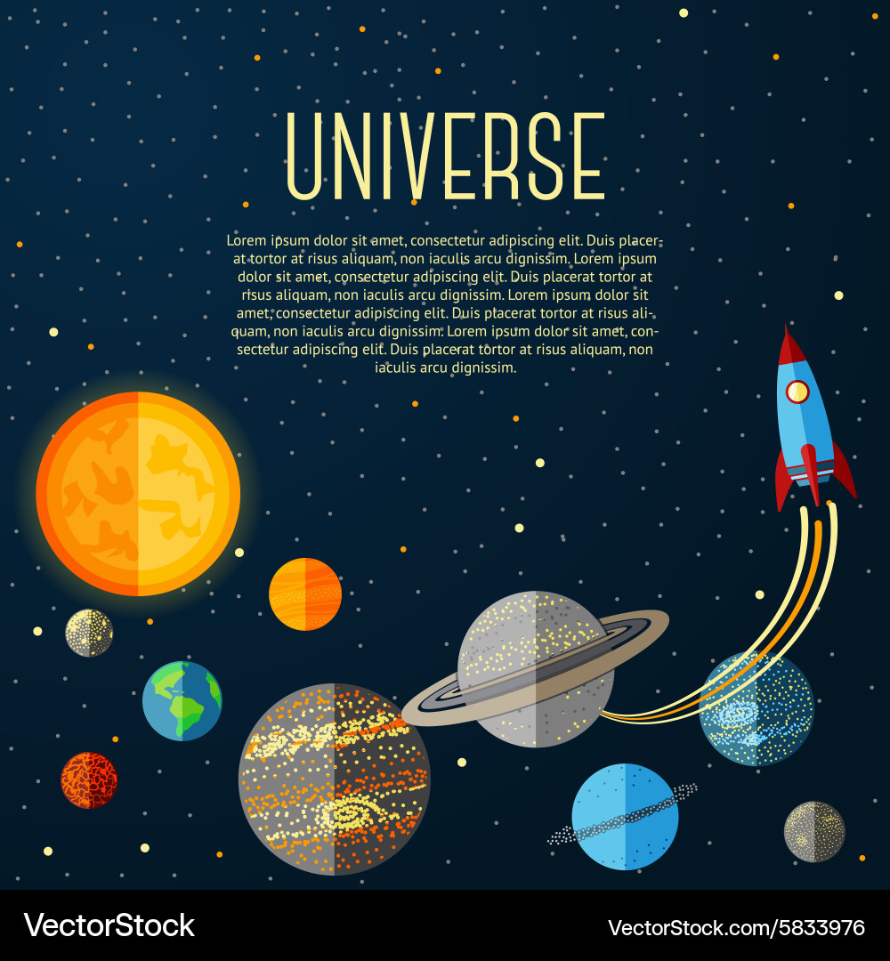 Space Solar System Banner Royalty Free Vector Image