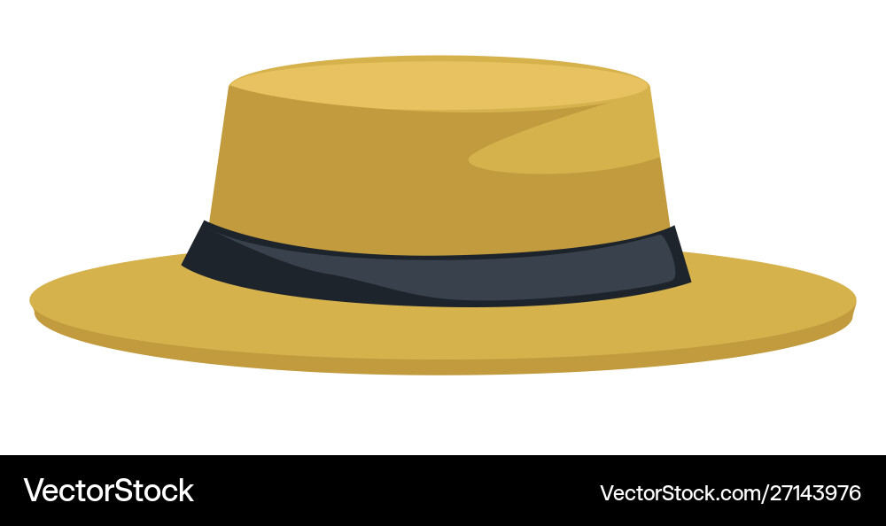 Straw hat isolated object summer vacation symbol Vector Image