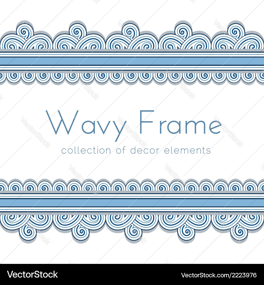 Wave border frame Royalty Free Vector Image - VectorStock
