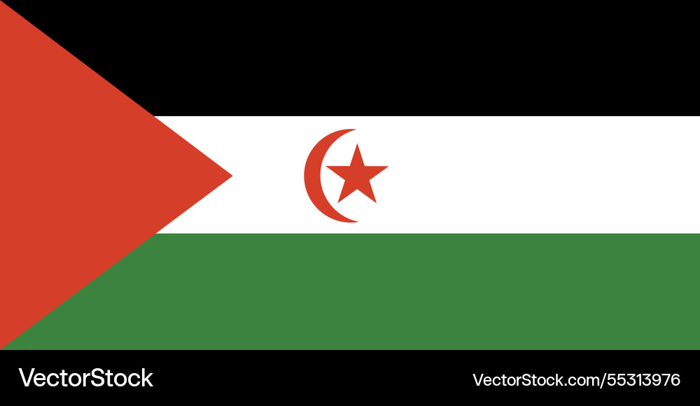 Western saharan flag correct colors Royalty Free Vector