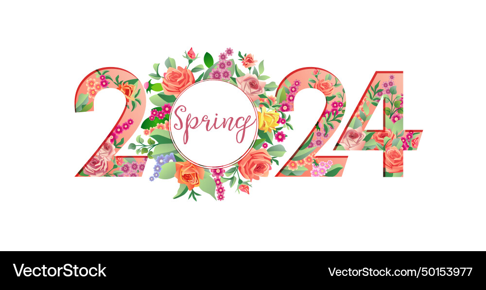 2 0 4 hello spring concept Royalty Free Vector Image
