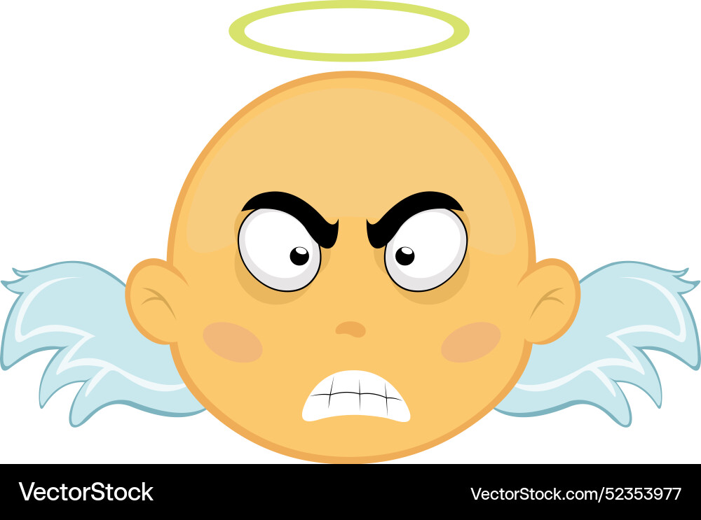 Angel cartoon angry expression Royalty Free Vector Image