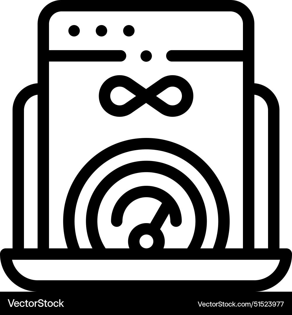 Bandwidth icon thin linear style design isolated Vector Image Bandwidth icon thin linear style design isolated Vector Image