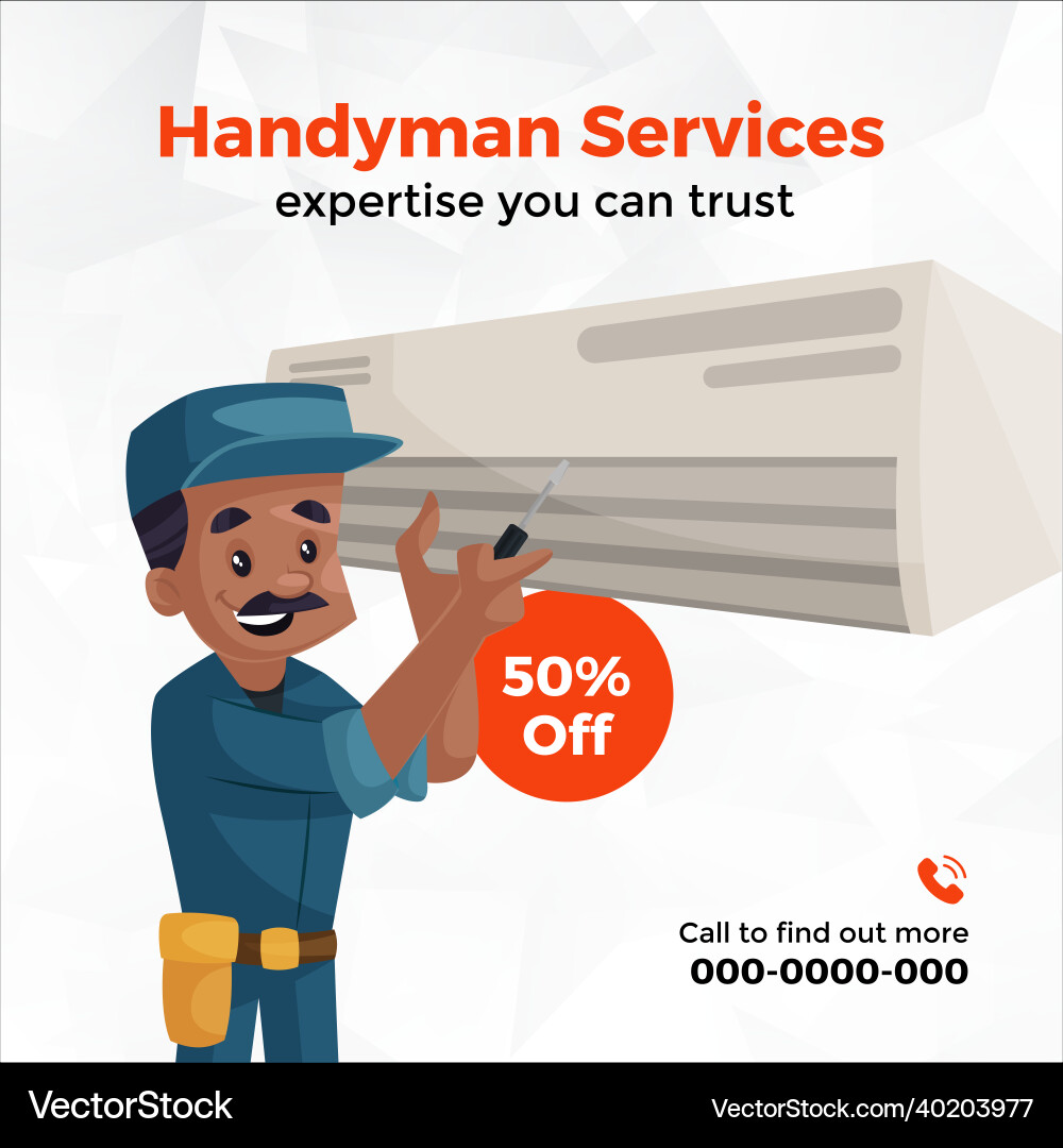 Banner design of handyman services Royalty Free Vector Image
