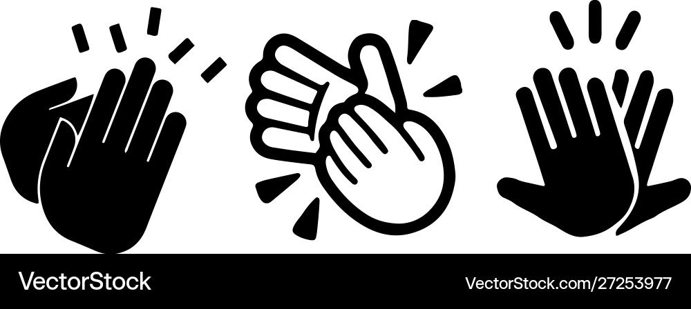 Clap icon on white background Royalty Free Vector Image