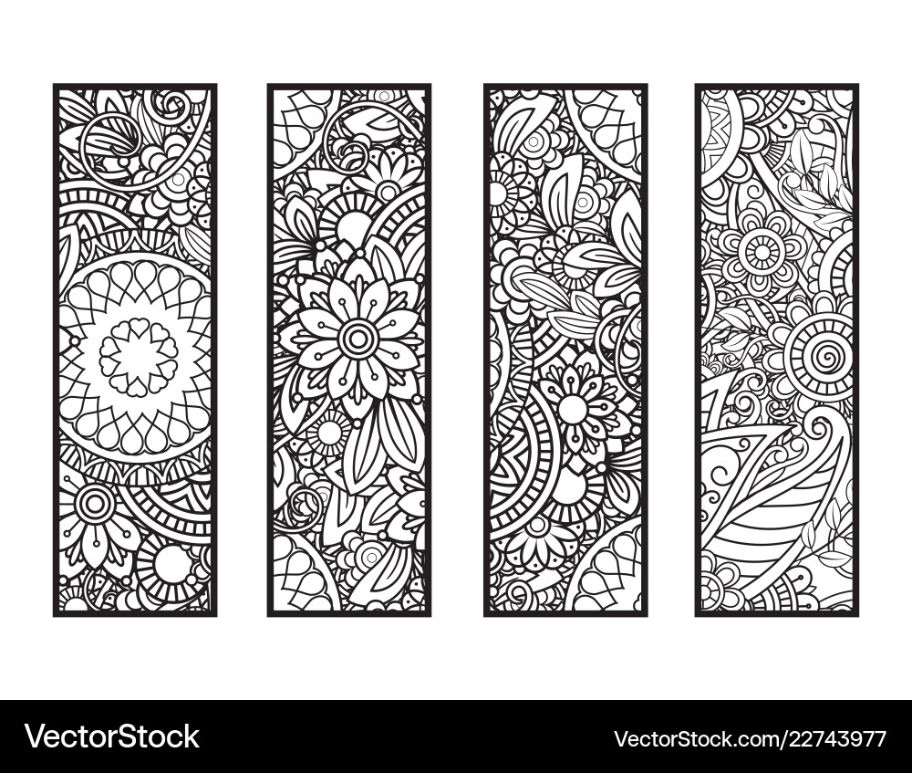 Coloring bookmarks set Royalty Free Vector Image