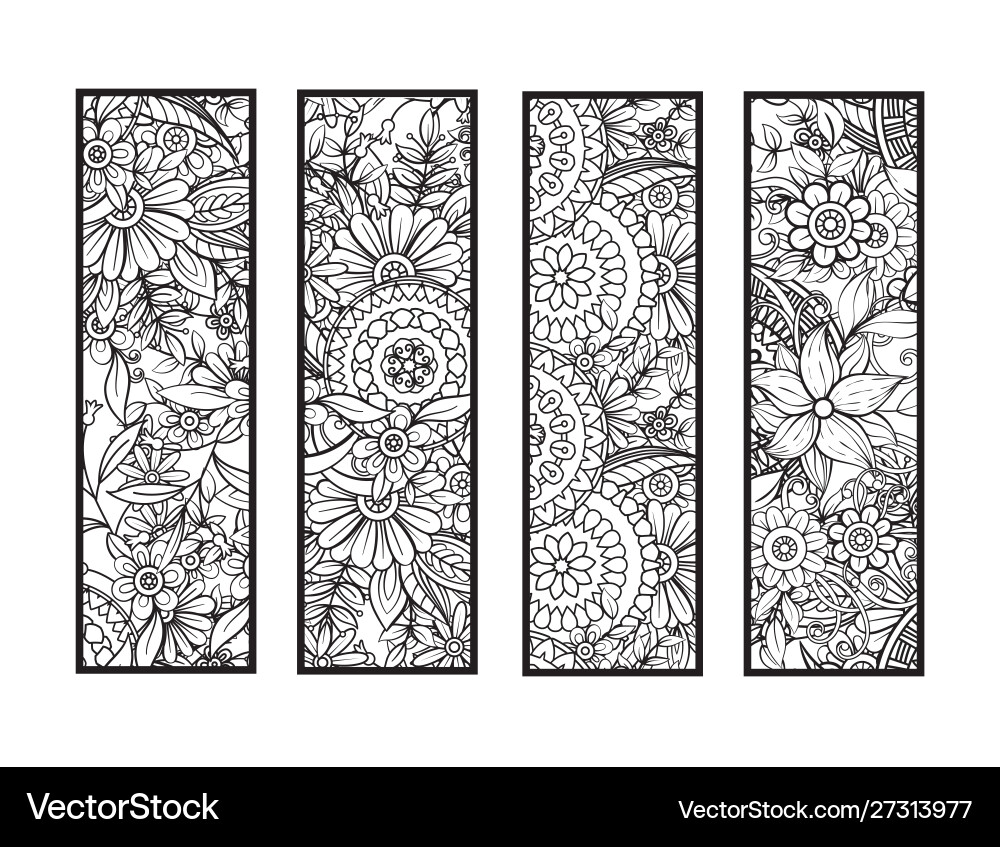 Coloring bookmarks set Royalty Free Vector Image