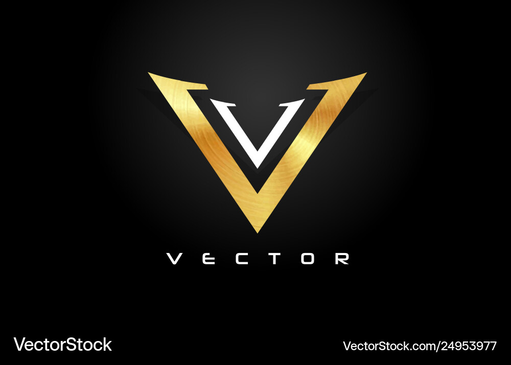 Elegant Golden V Monogram Logo Royalty Free Vector Image