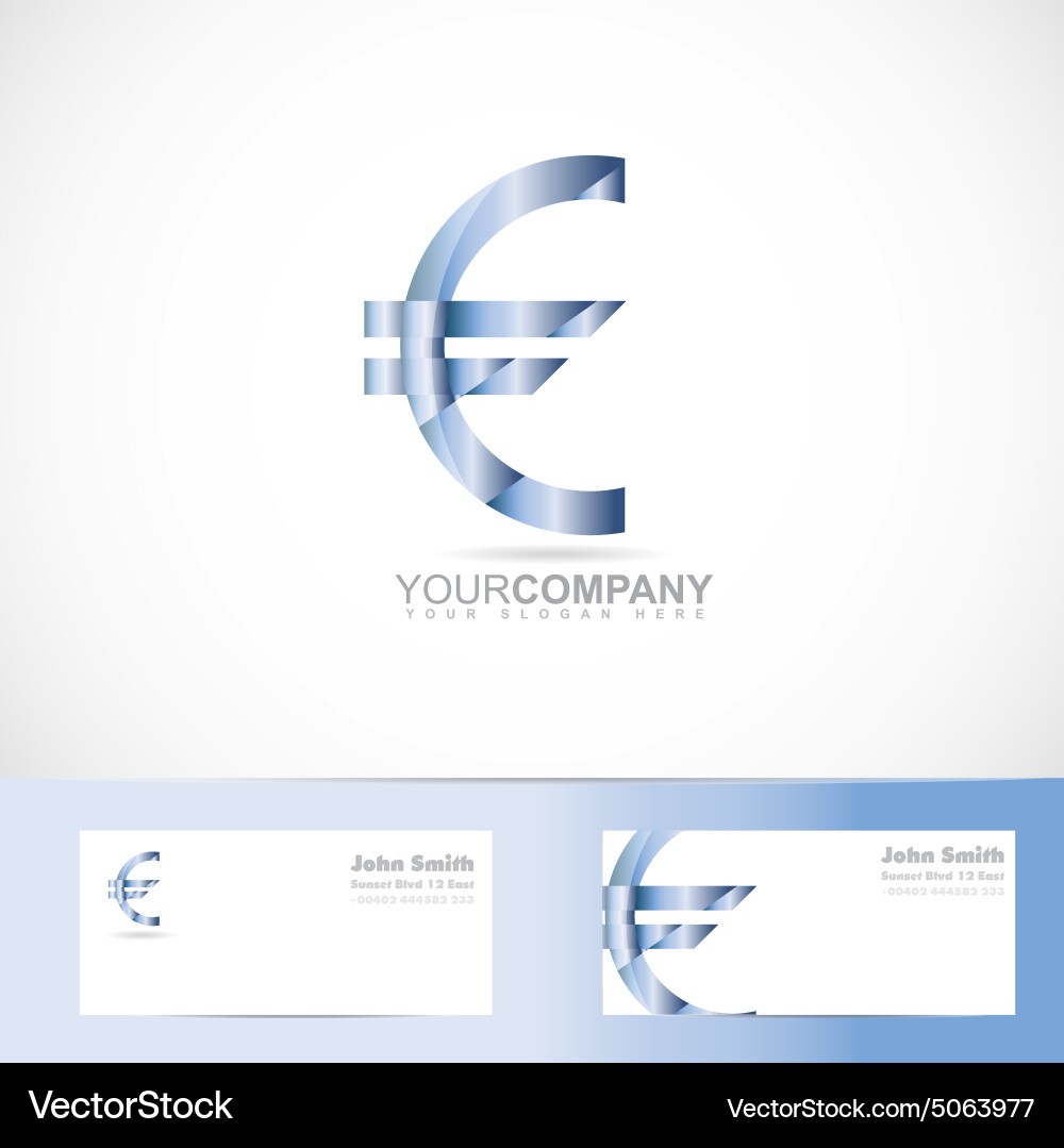 Euro sign money symbol logo Royalty Free Vector Image
