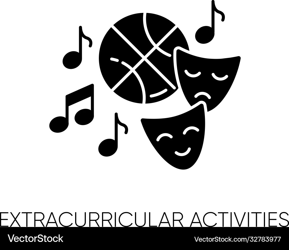 Extracurricular activities black glyph icon Vector Image