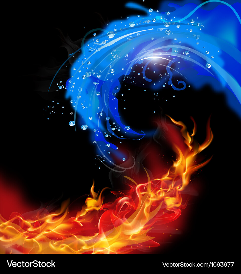 Fire and Water Dynamics Royalty Free Vector Image