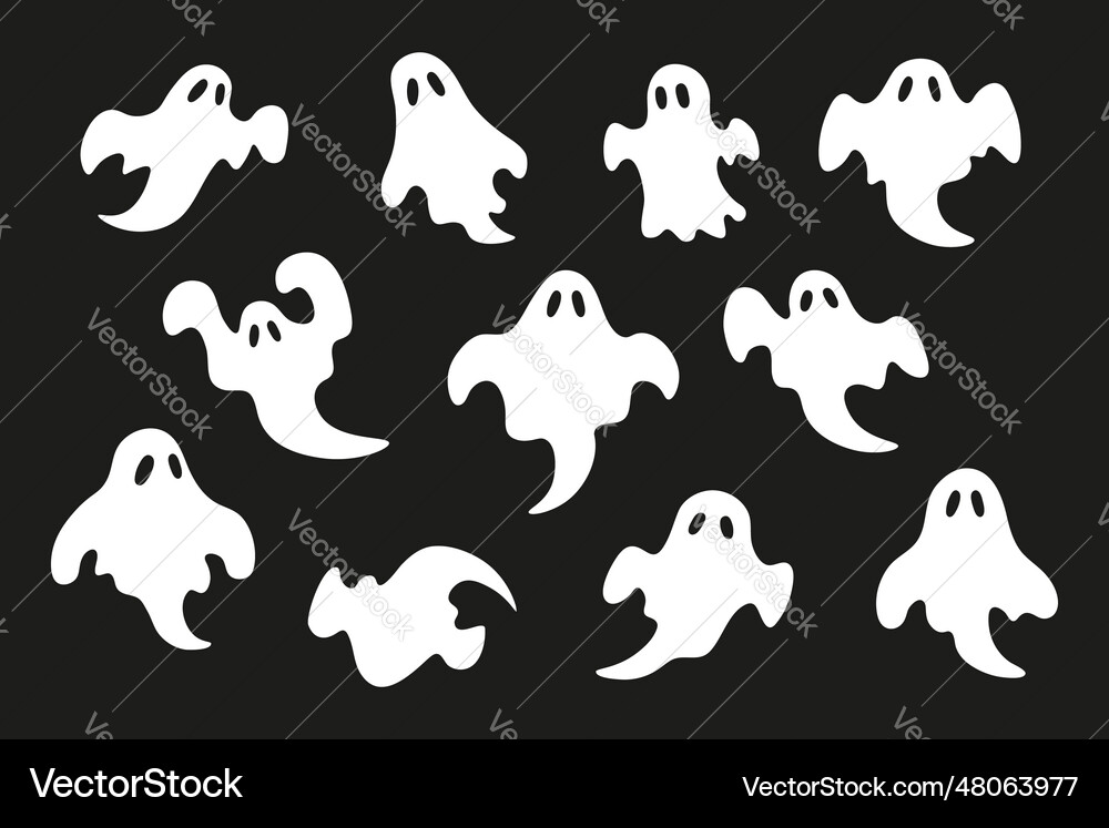 Halloween Ghost Collection Royalty Free Vector Image