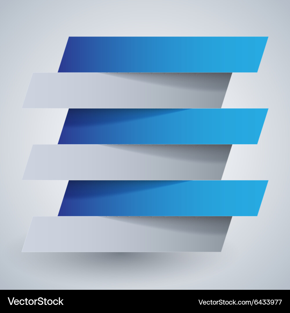 Infographics white and blue paper rectangle Vector Image