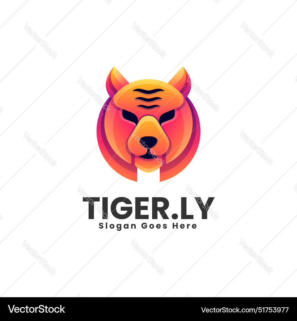 Logo tiger gradient colorful style Royalty Free Vector Image