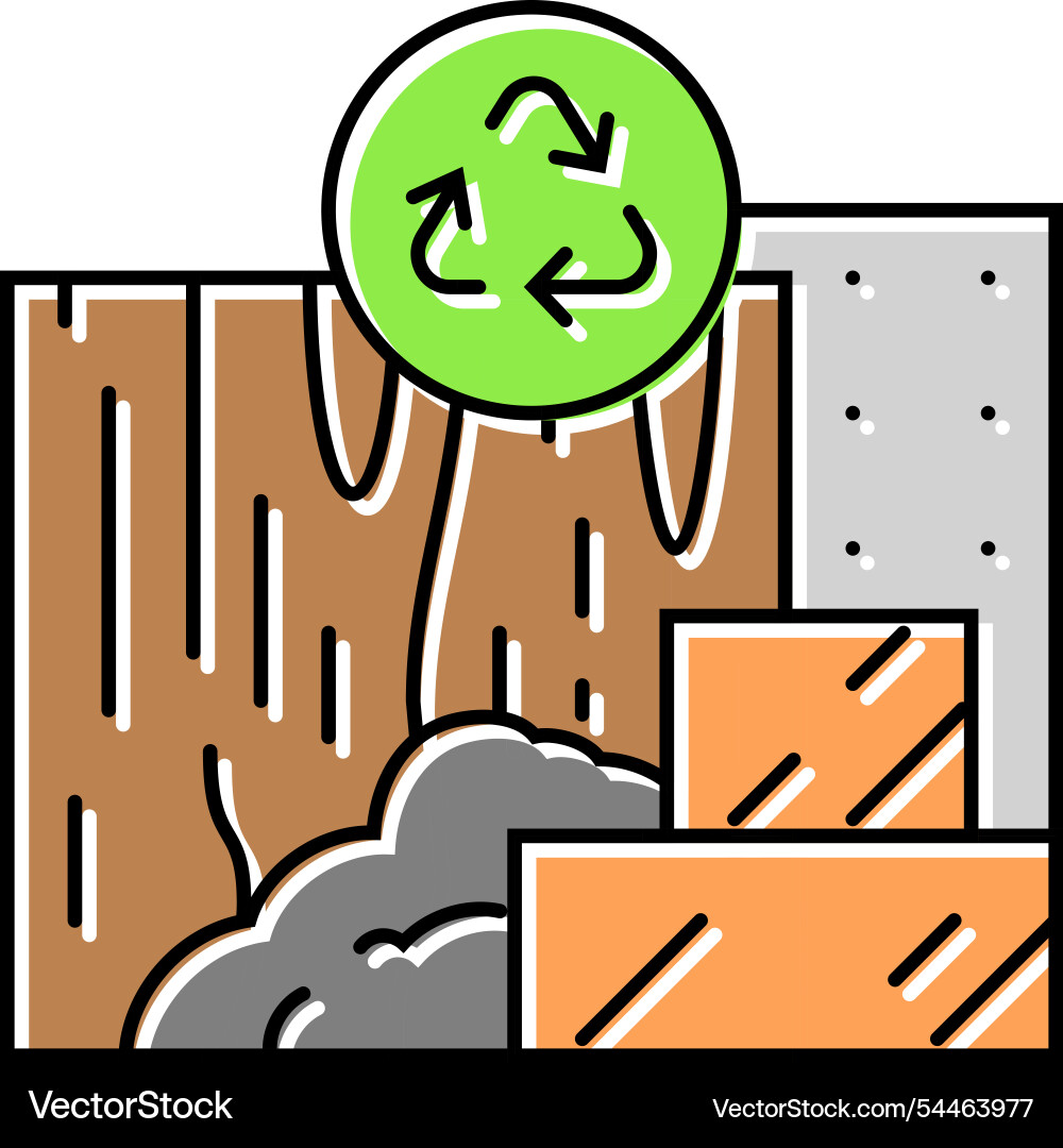 Low emission materials green building color icon Vector Image