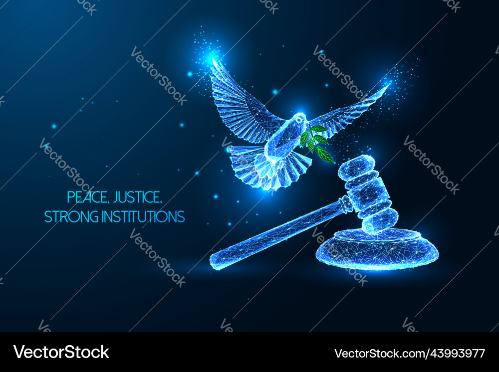 Peace justice strong institutions as part Vector Image