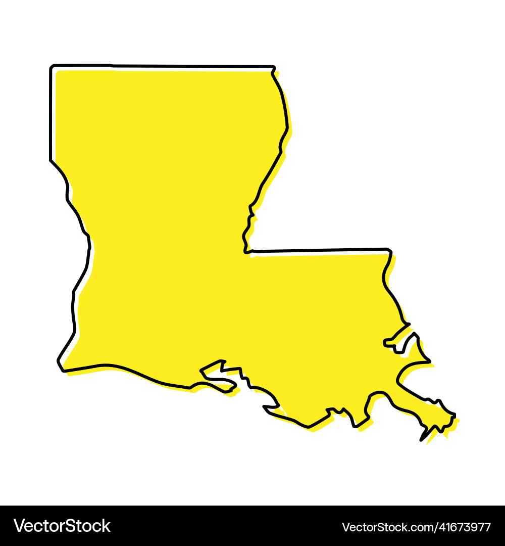 Simple outline map of louisiana is a state Vector Image