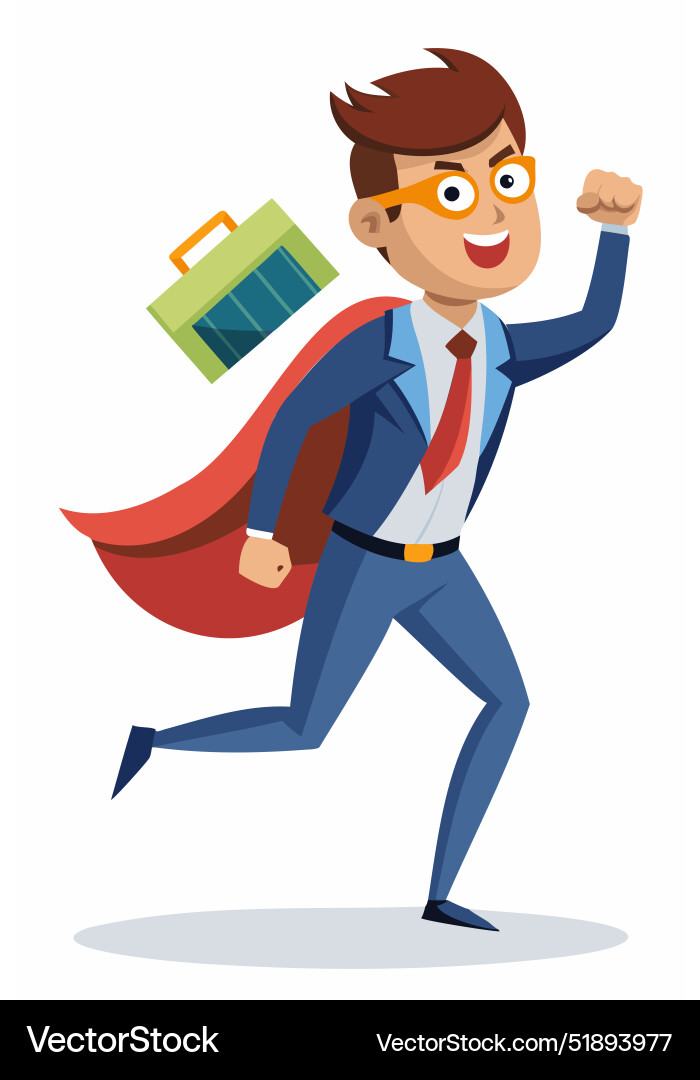 Superhero businessman with recharged battery Vector Image
