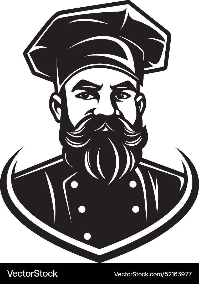 Timeless taste a fine dining chef in black Vector Image