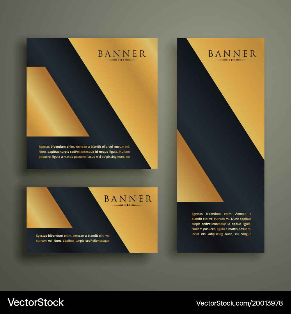 Abstract geometric premium golden banner design Vector Image