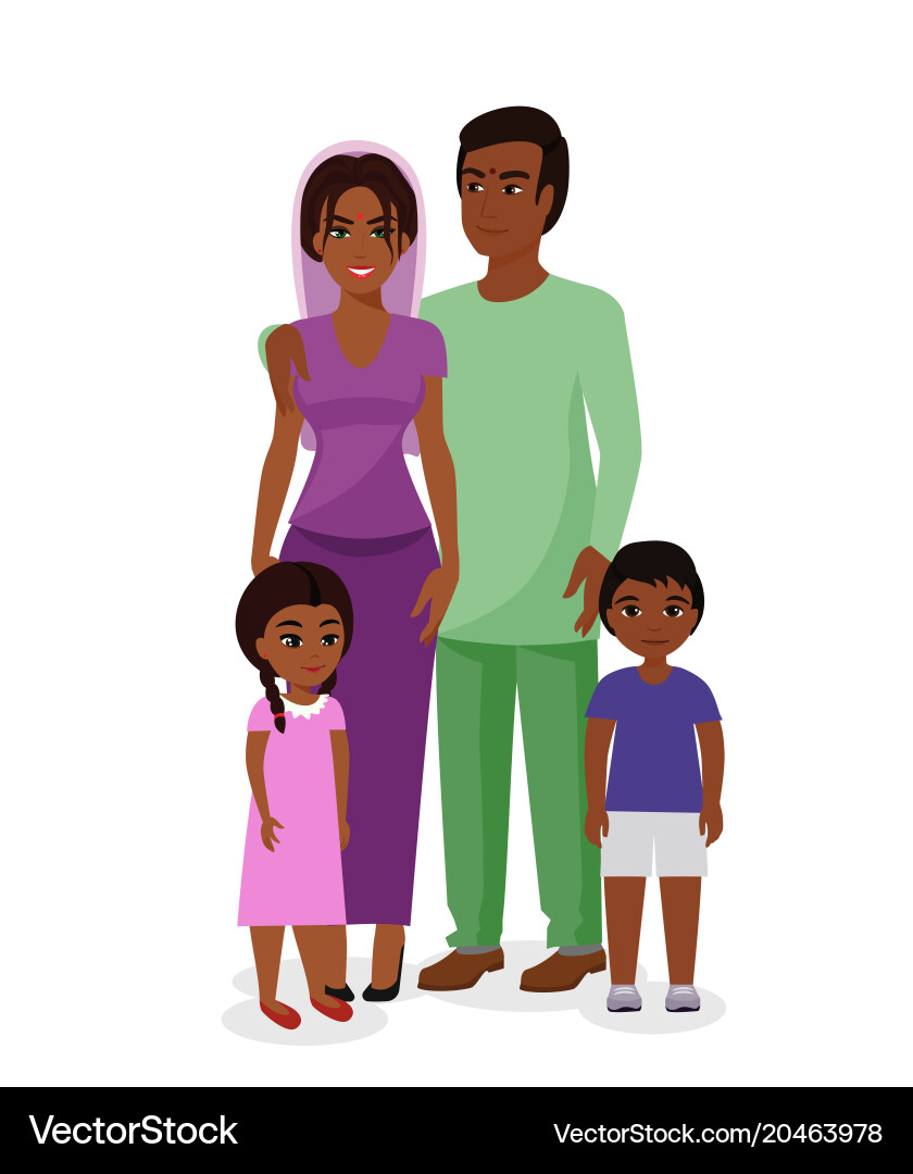 Beautiful indian family Royalty Free Vector Image
