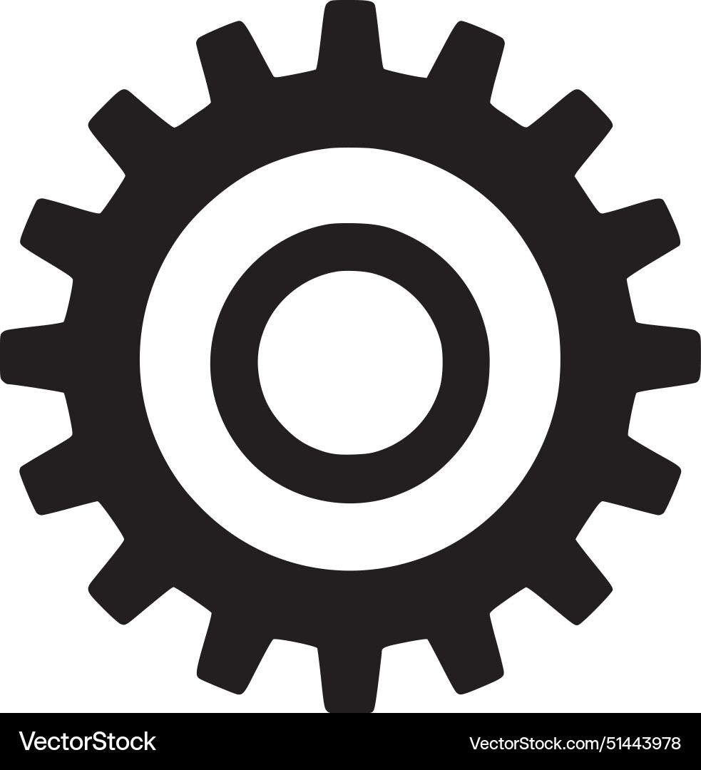 Gear - black and white Royalty Free Vector Image