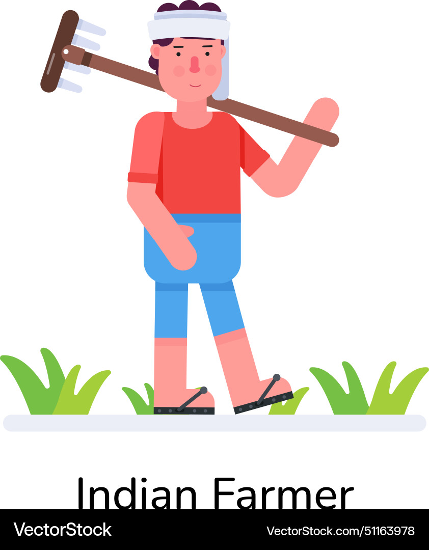 Indian farmer Royalty Free Vector Image - VectorStock