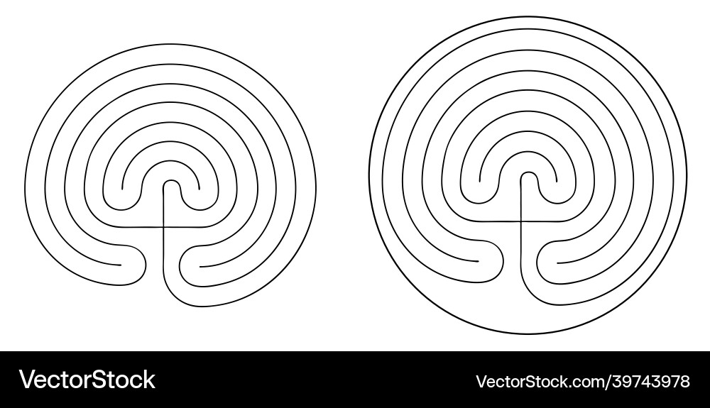 Kreta traditionellen Symbol Cretan Labyrinth Vektorbild