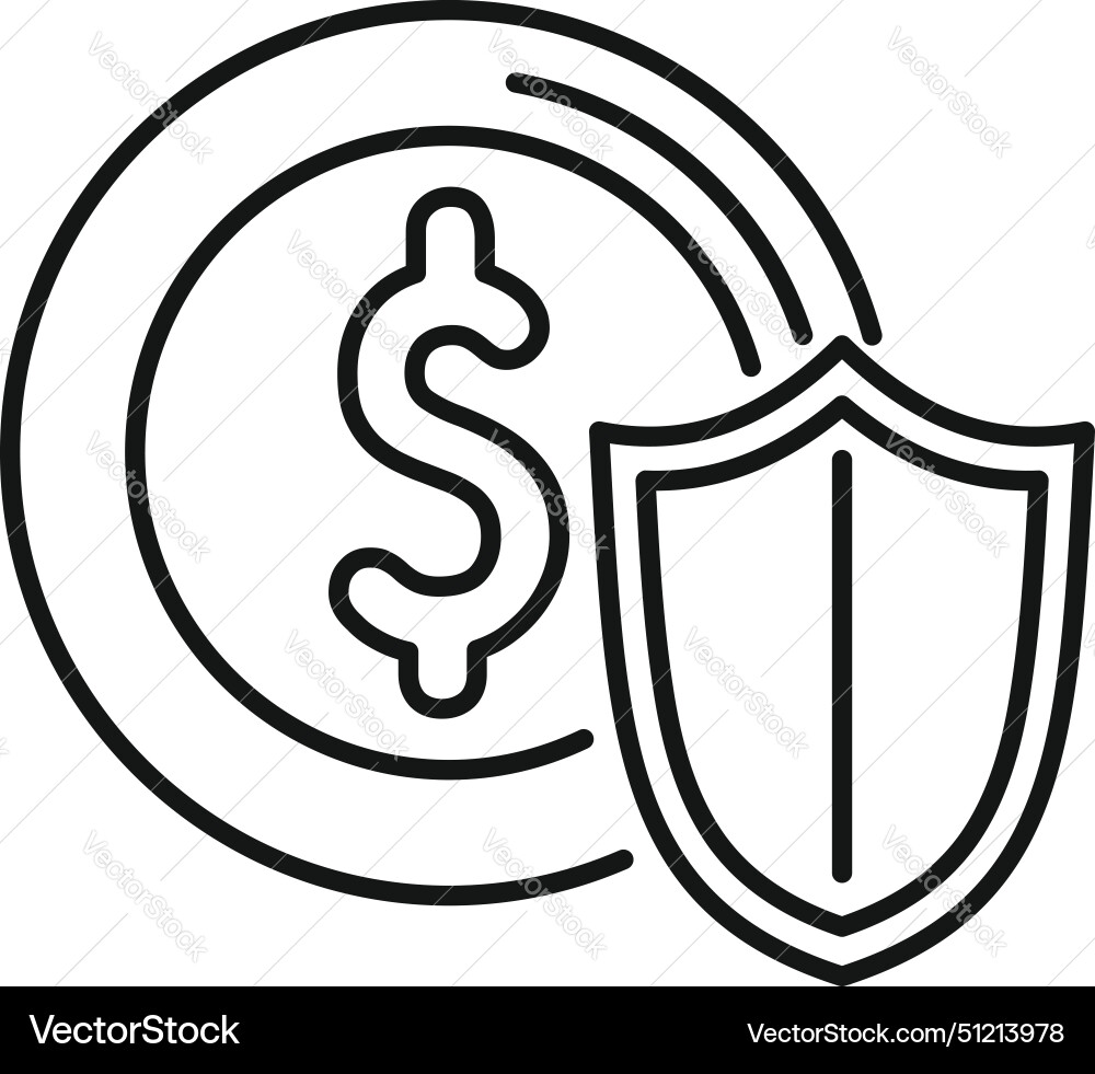 Secured collateral money icon outline tax Vector Image