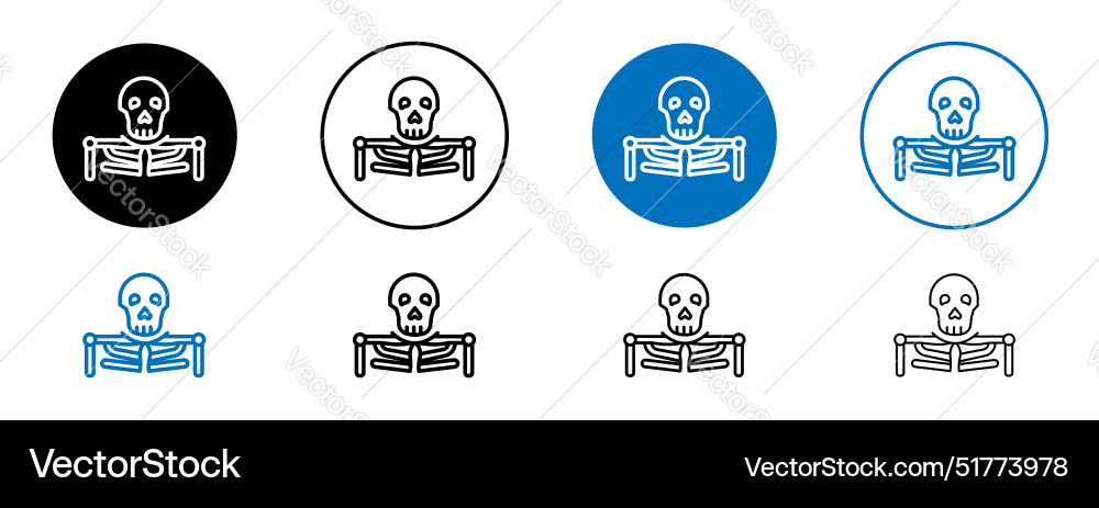 Skeleton line icon set Royalty Free Vector Image