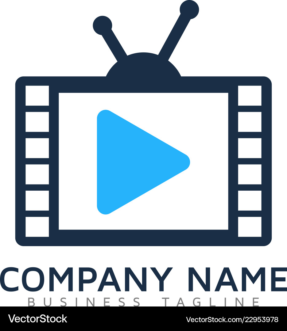 TV Video Icon - Modern Media Logo Royalty Free Vector Image