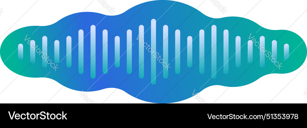 Vibrant blue gradient soundwave icon isolated Vector Image