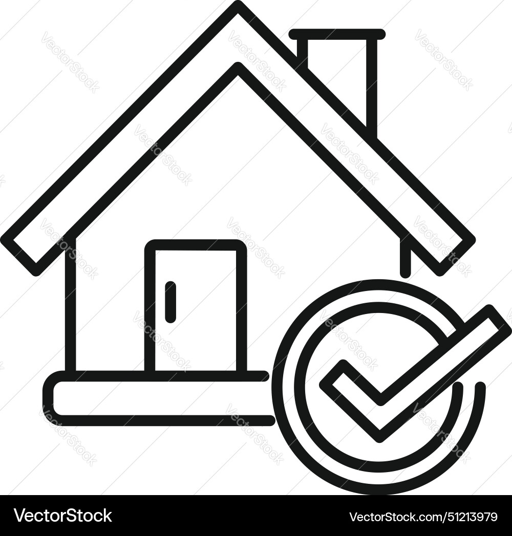 Approved house collateral icon outline Royalty Free Vector