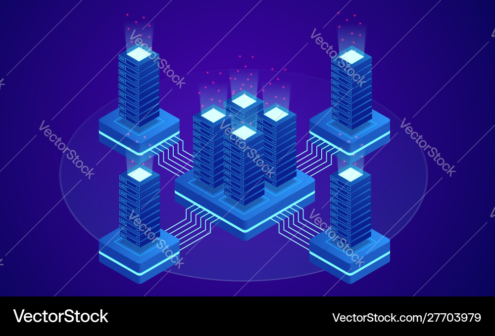 Big data storage and cloud computing technology Vector Image