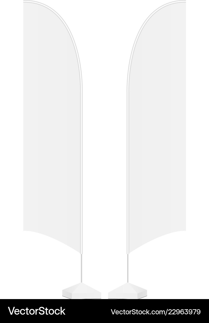 Blank advertising flags bow isolated Royalty Free Vector