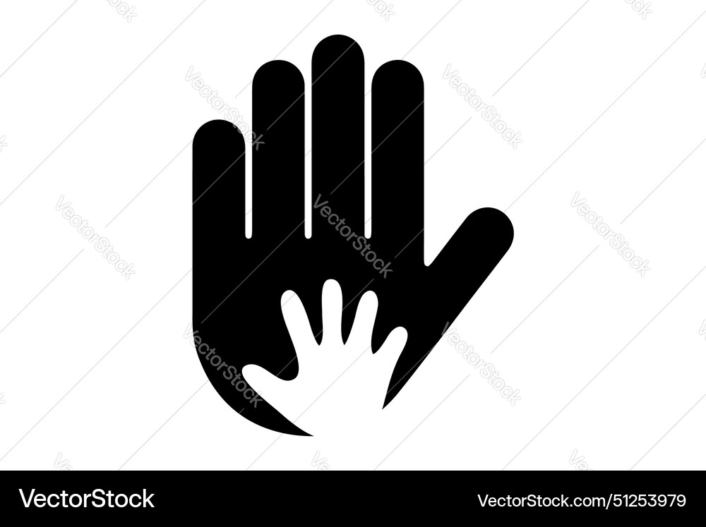 Child adoption or giving a high five to dad Vector Image