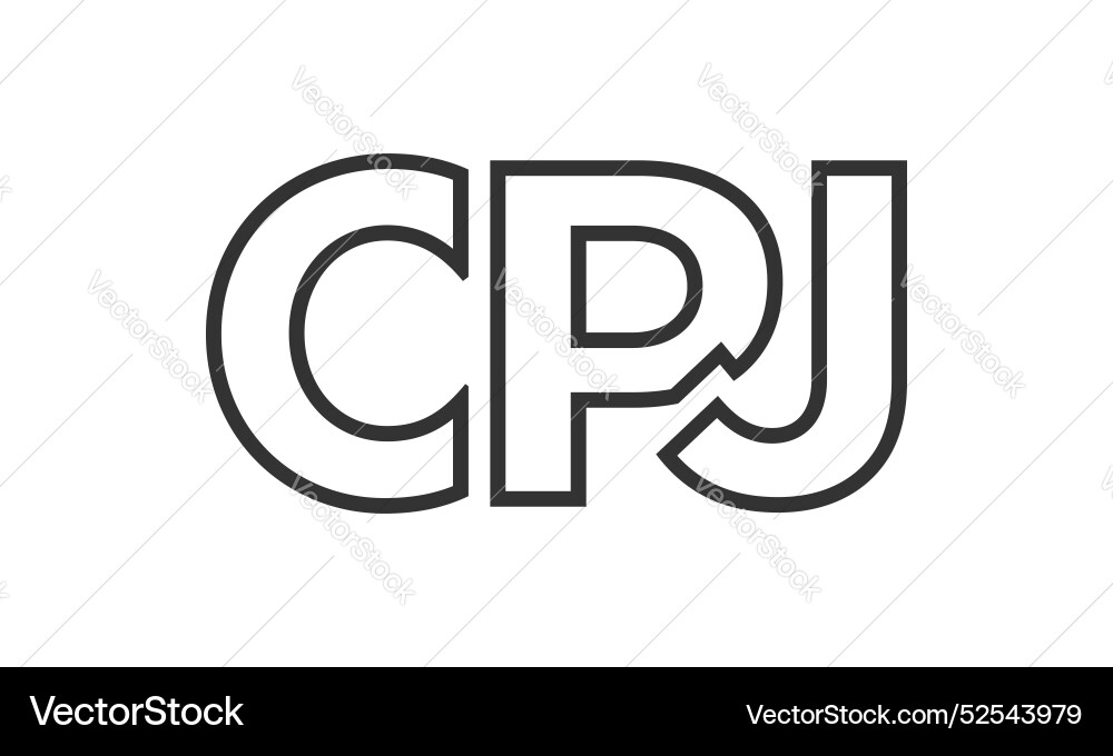 Cpj logo design template with strong and modern Vector Image