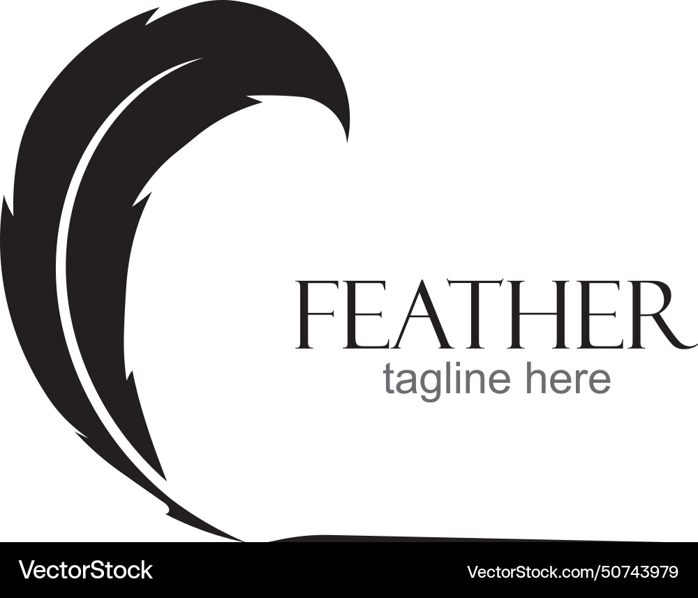 Feather logo template Royalty Free Vector Image